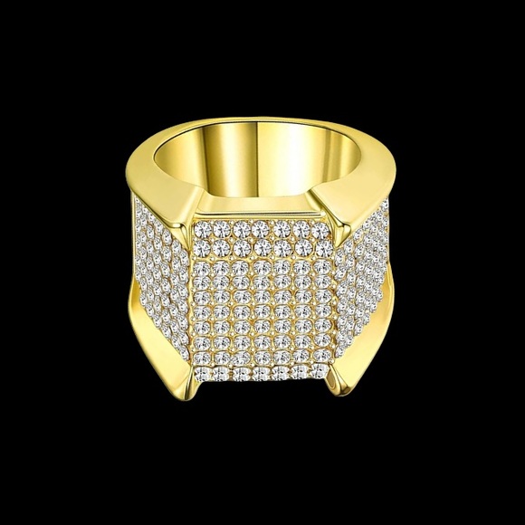 Accessories | Iced Out Square Pave Ring | Poshmark